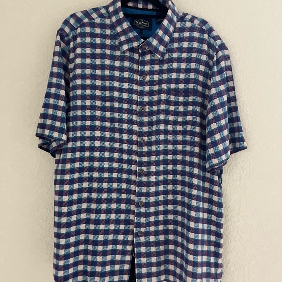 Nat Nast | Shirts | Nat Nast Men Large Retro 5s Purple Blue Khaki Aqua ...